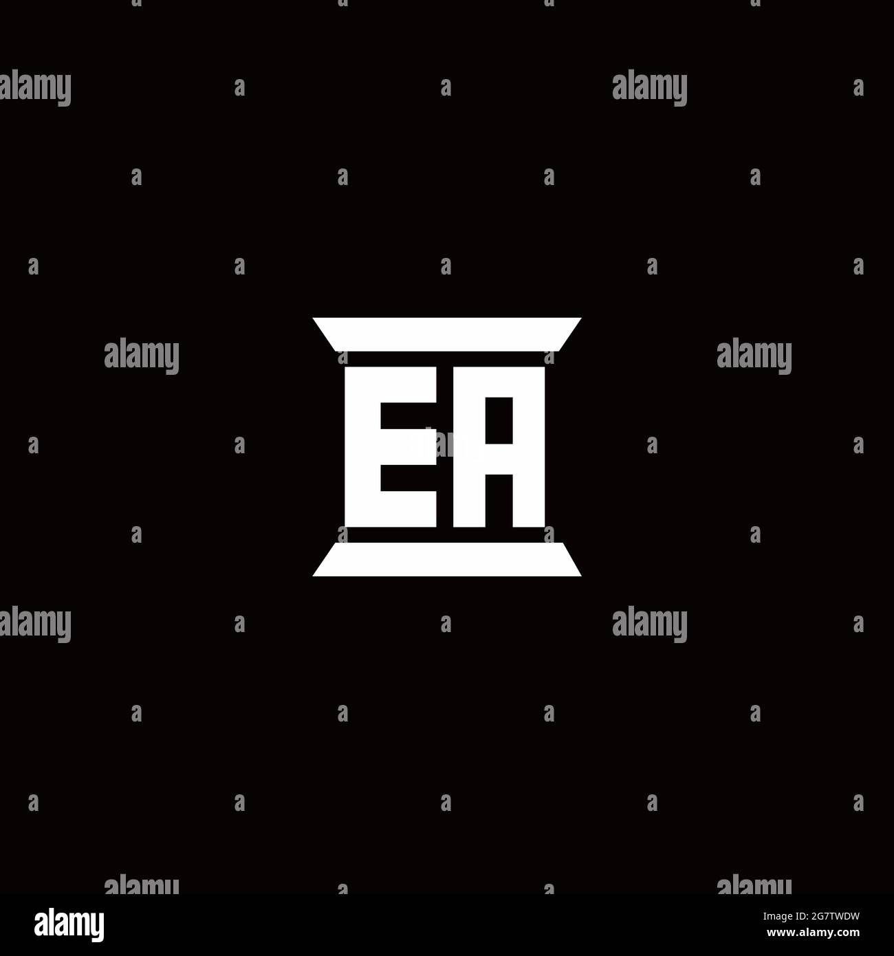 EA logo initial letter monogram with pillar shape design template ...
