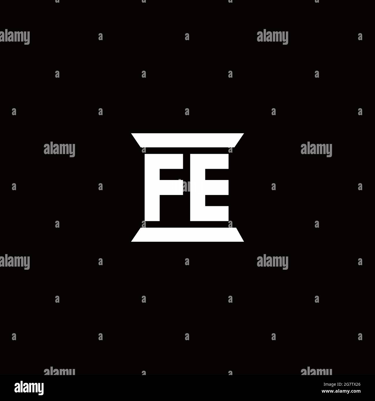 FE logo initial letter monogram with pillar shape design template ...