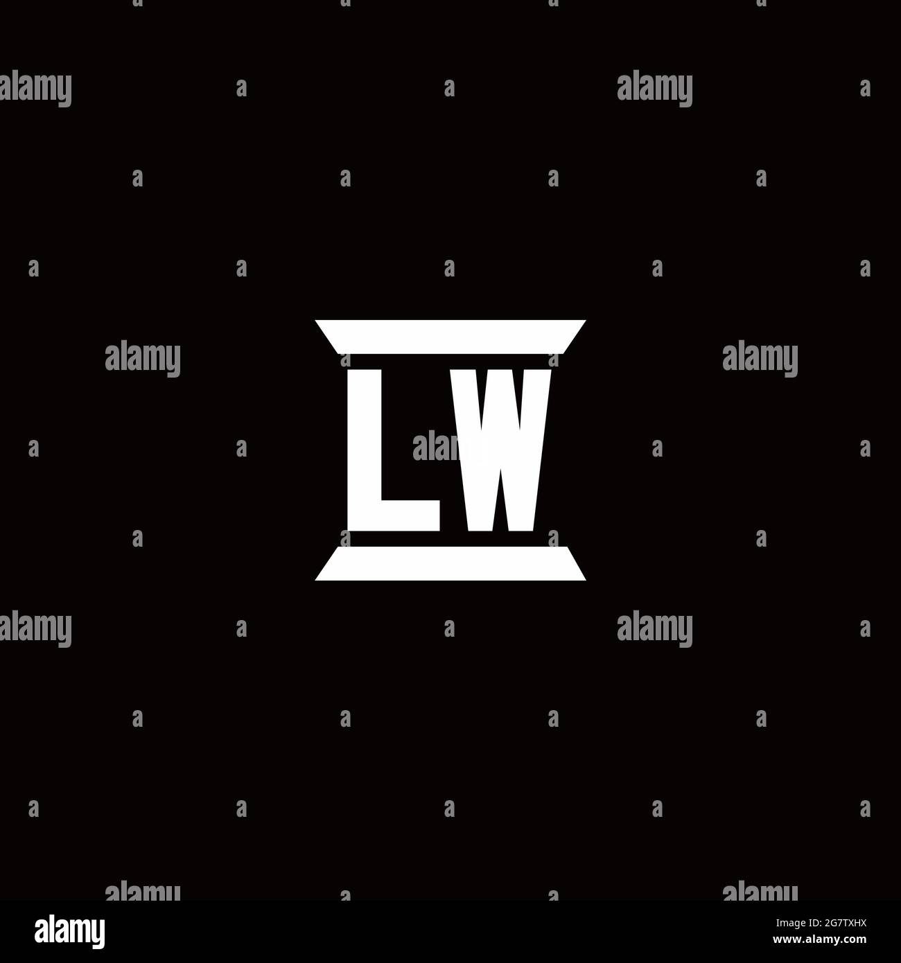 LW logo initial letter monogram with pillar shape design template ...