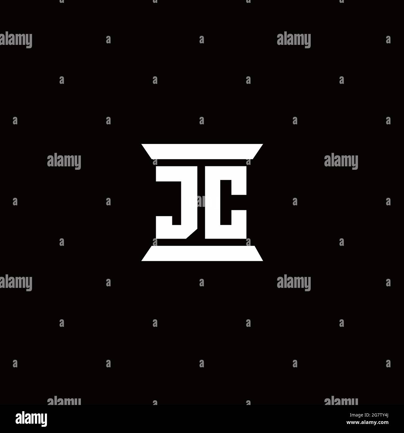 JC logo initial letter monogram with pillar shape design template ...