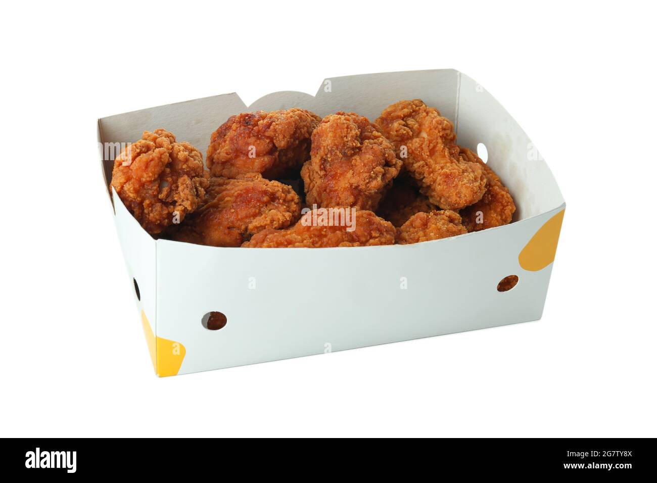 Box with nuggets isolated on white background Stock Photo - Alamy