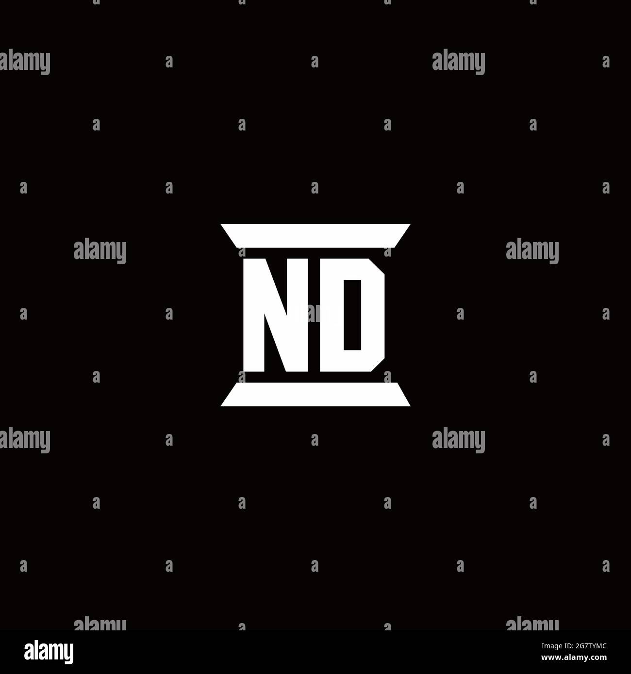 ND logo initial letter monogram with pillar shape design template ...