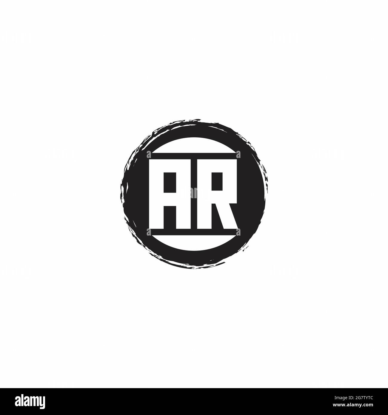 AR Logo Initial Letter Monogram with abstrac circle shape design ...