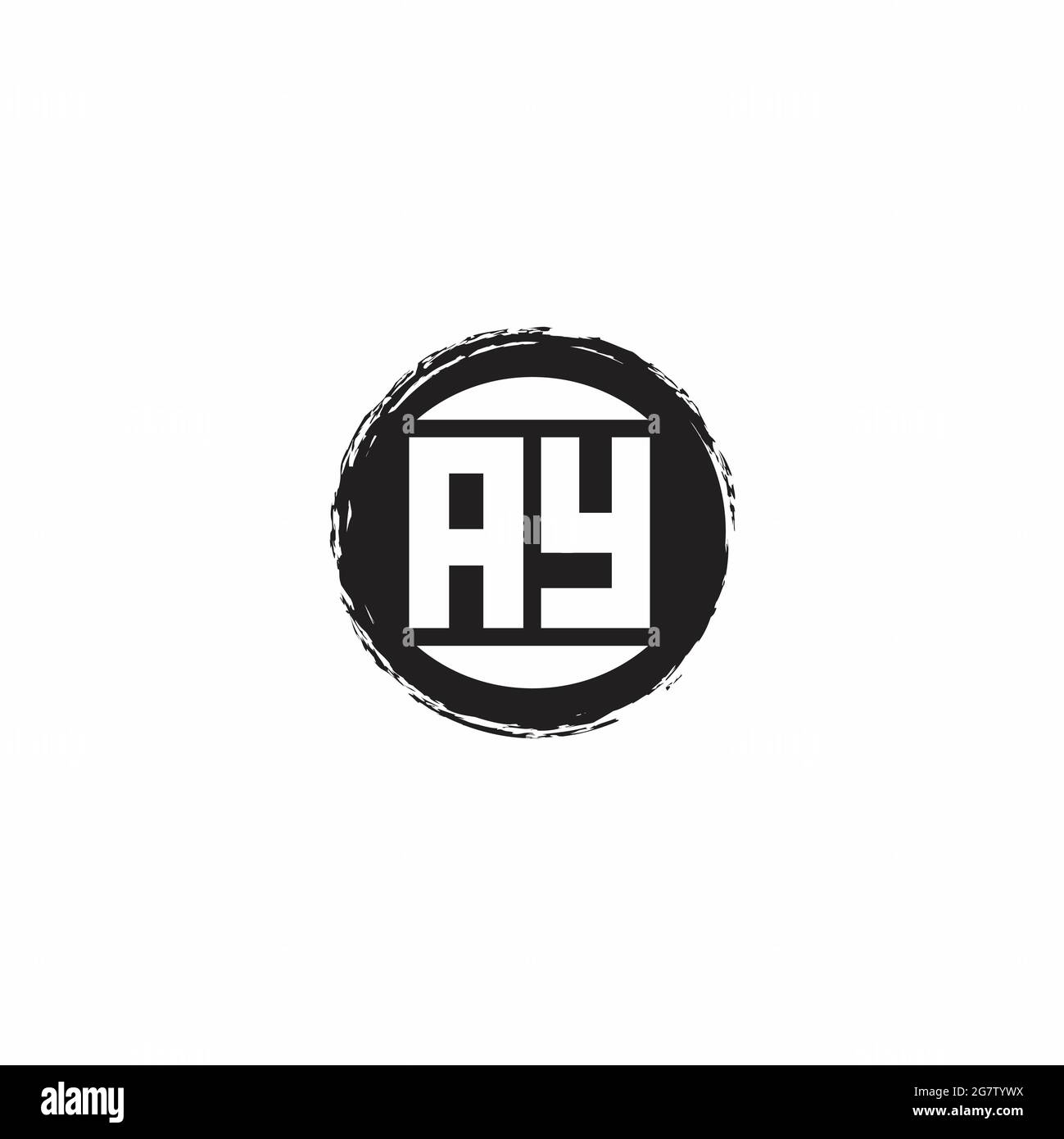 AY Logo Initial Letter Monogram with abstrac circle shape design ...