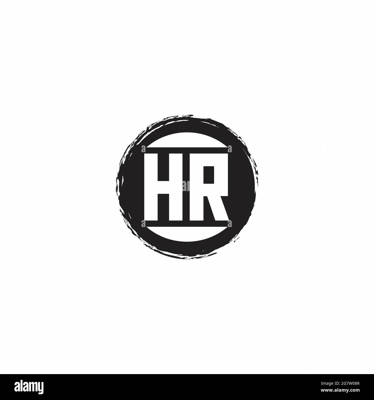 HR Logo Initial Letter Monogram with abstrac circle shape design ...