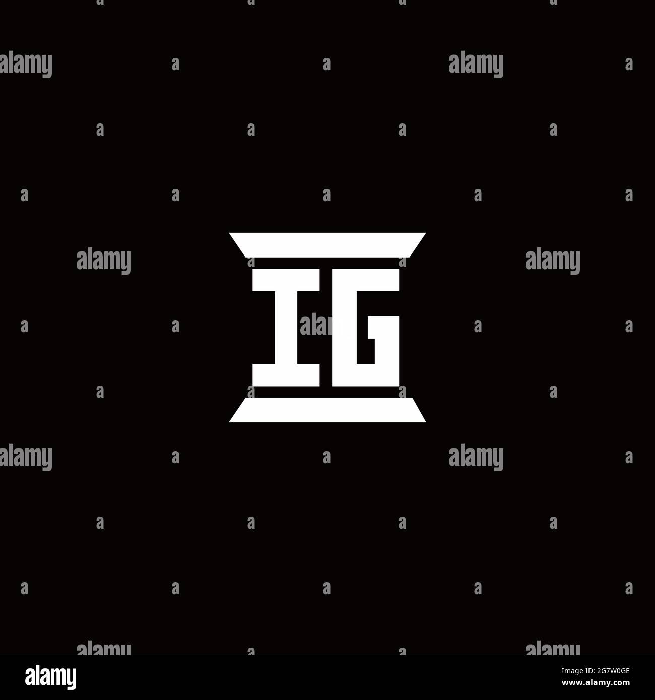 IG Logo Initial Letter Monogram with abstrac circle shape design ...