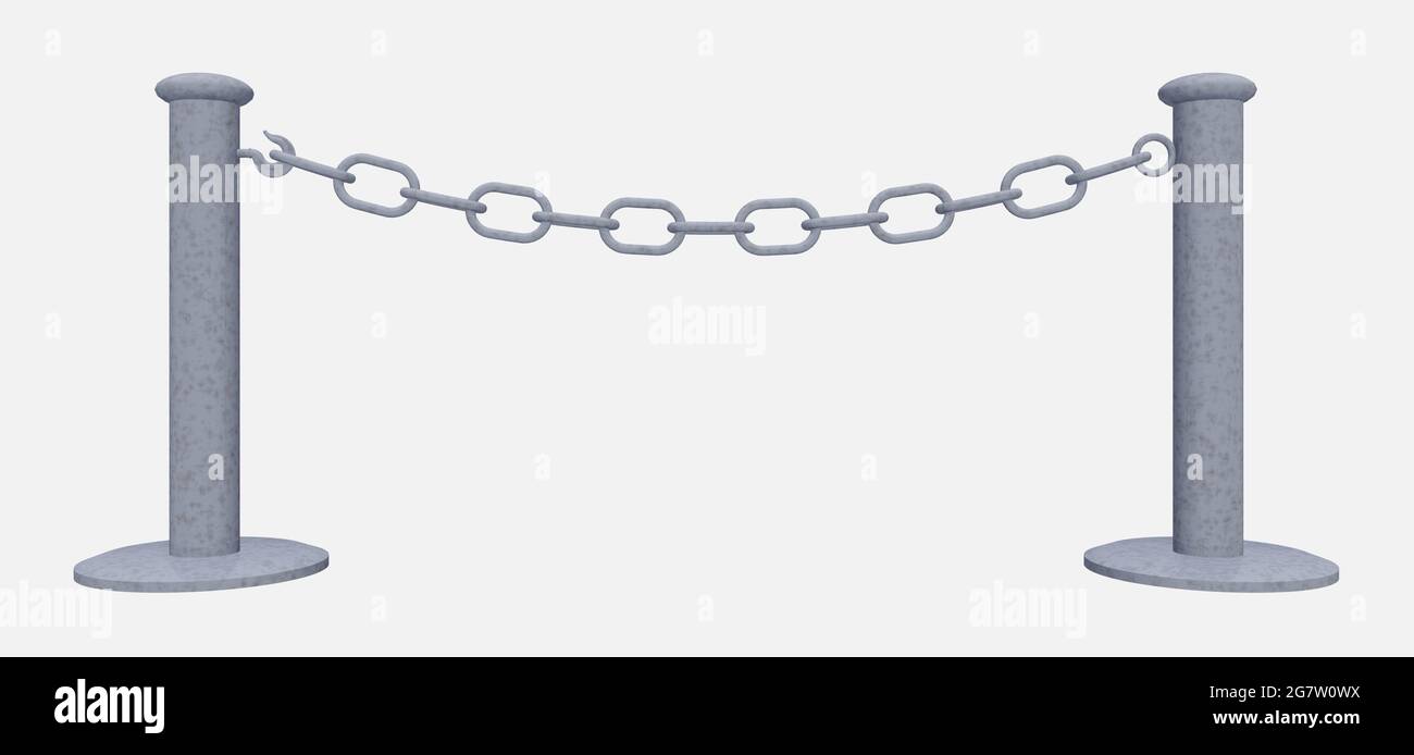 Chain pole isolated on white background Stock Photo - Alamy
