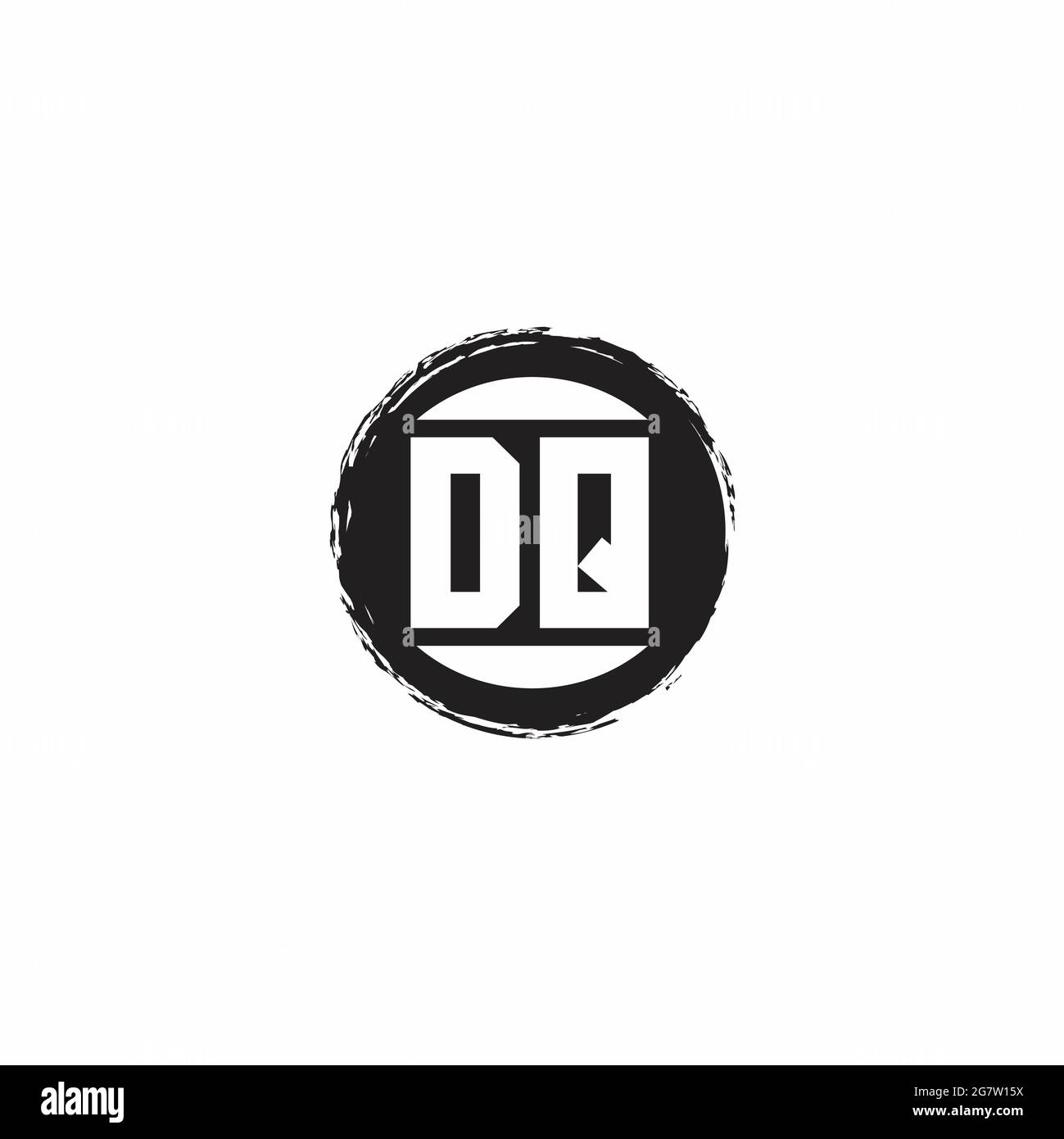 DQ Logo Initial Letter Monogram with abstrac circle shape design ...