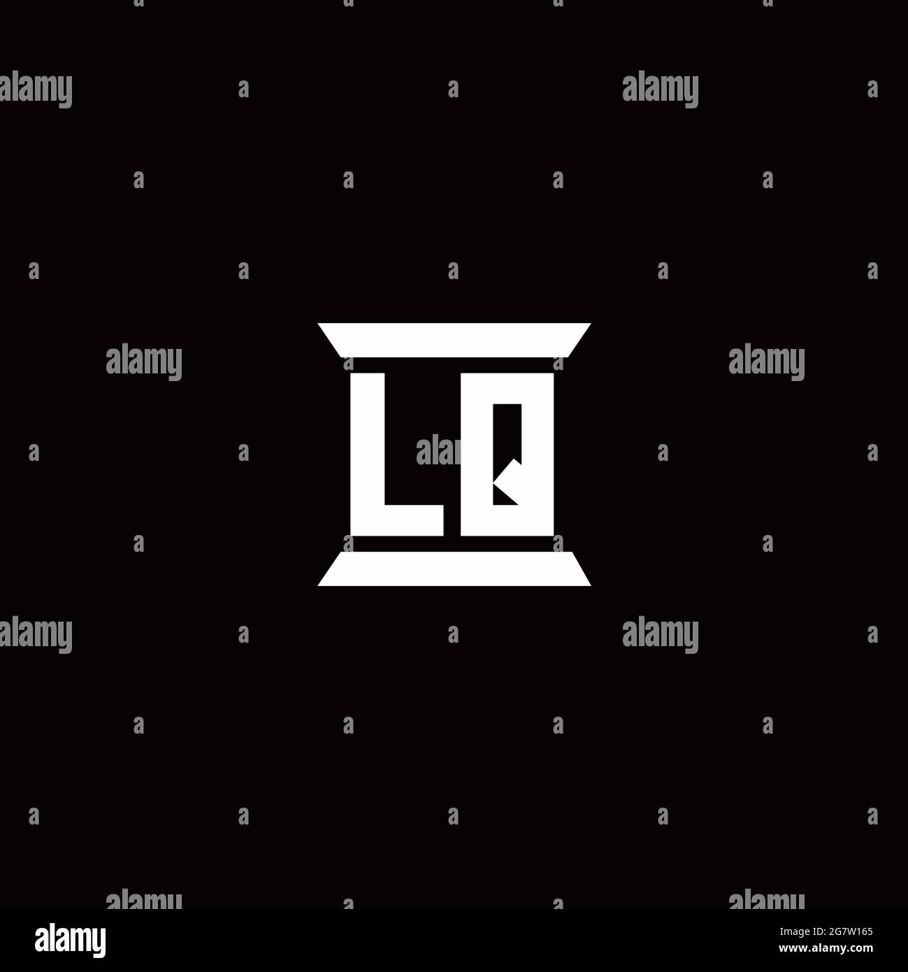 LQ logo initial letter monogram with pillar shape design template ...
