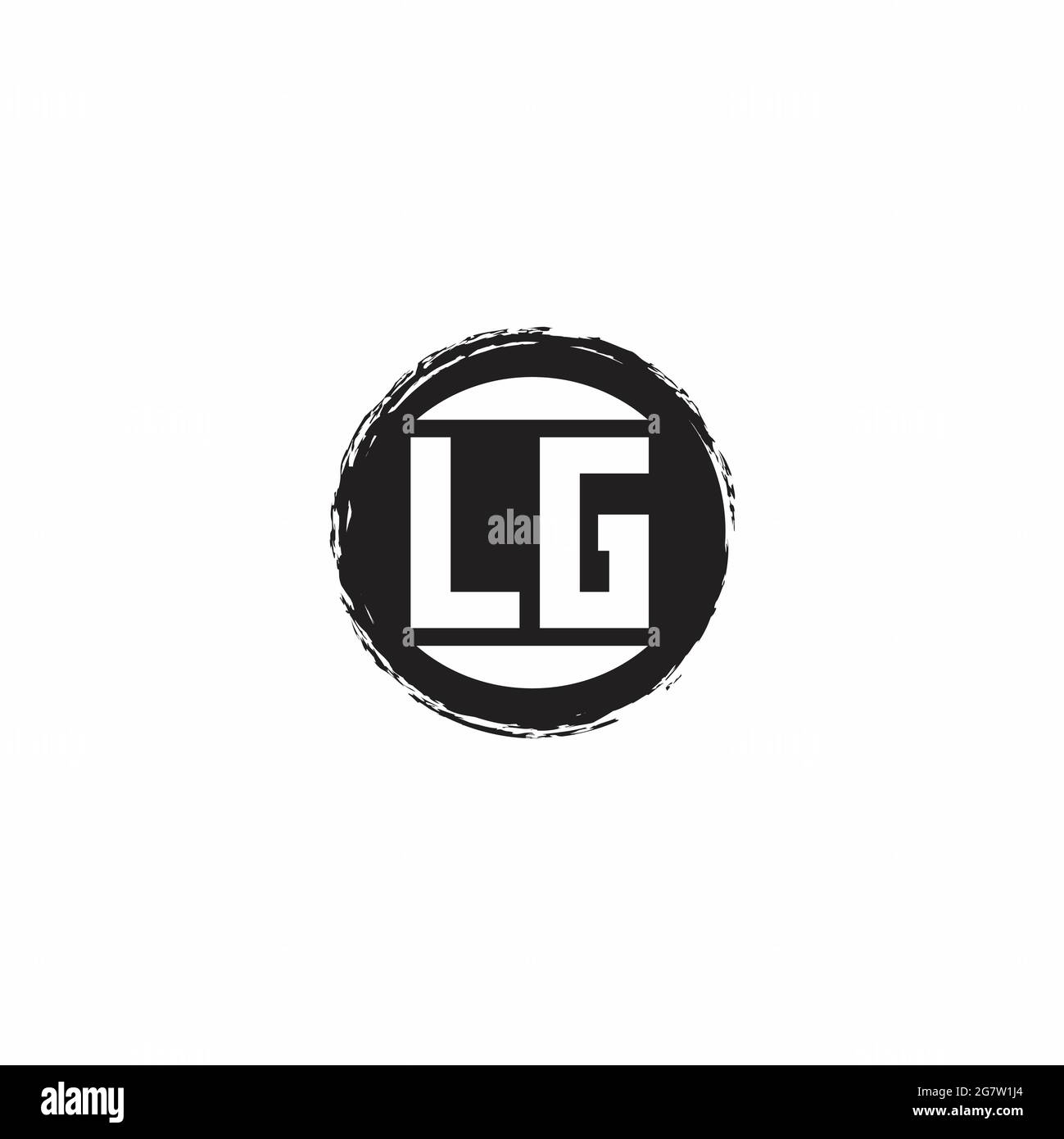 LG Logo Initial Letter Monogram with abstrac circle shape design template isolated in white ...