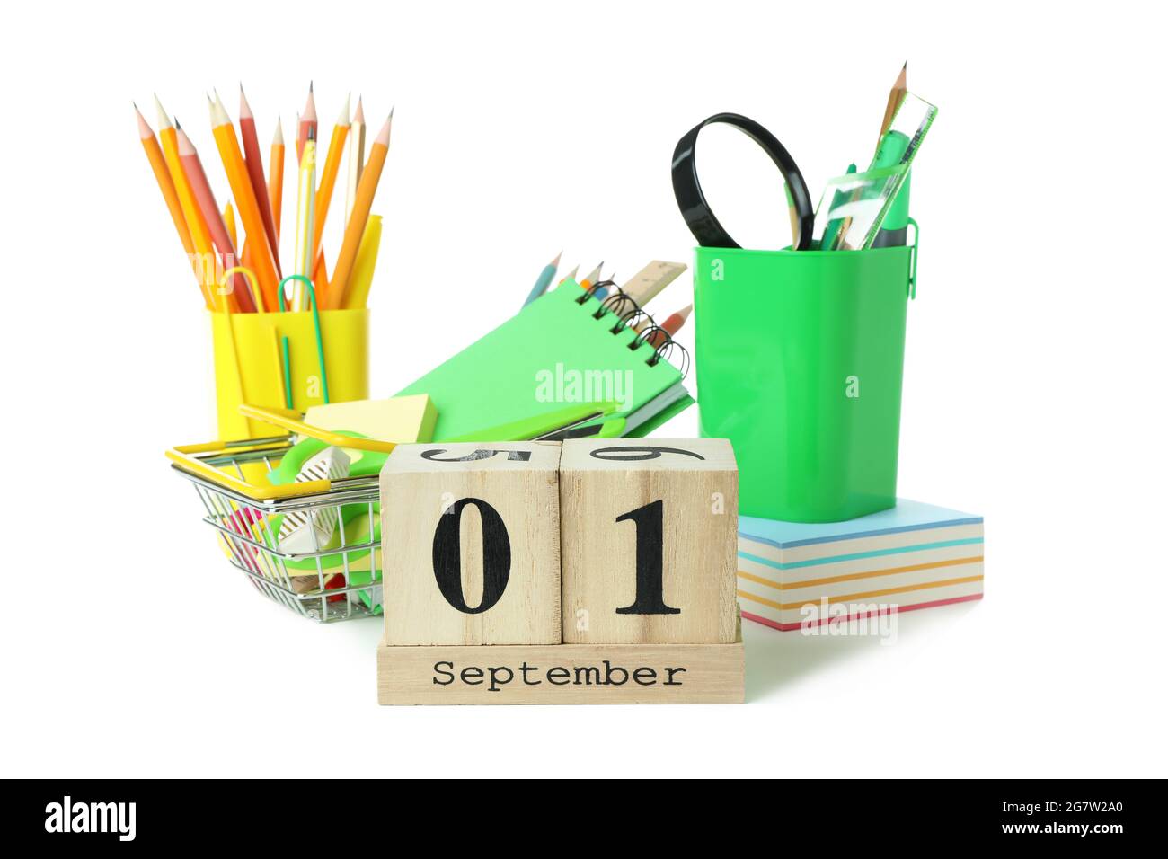 Concept of September 1 isolated on white background Stock Photo - Alamy