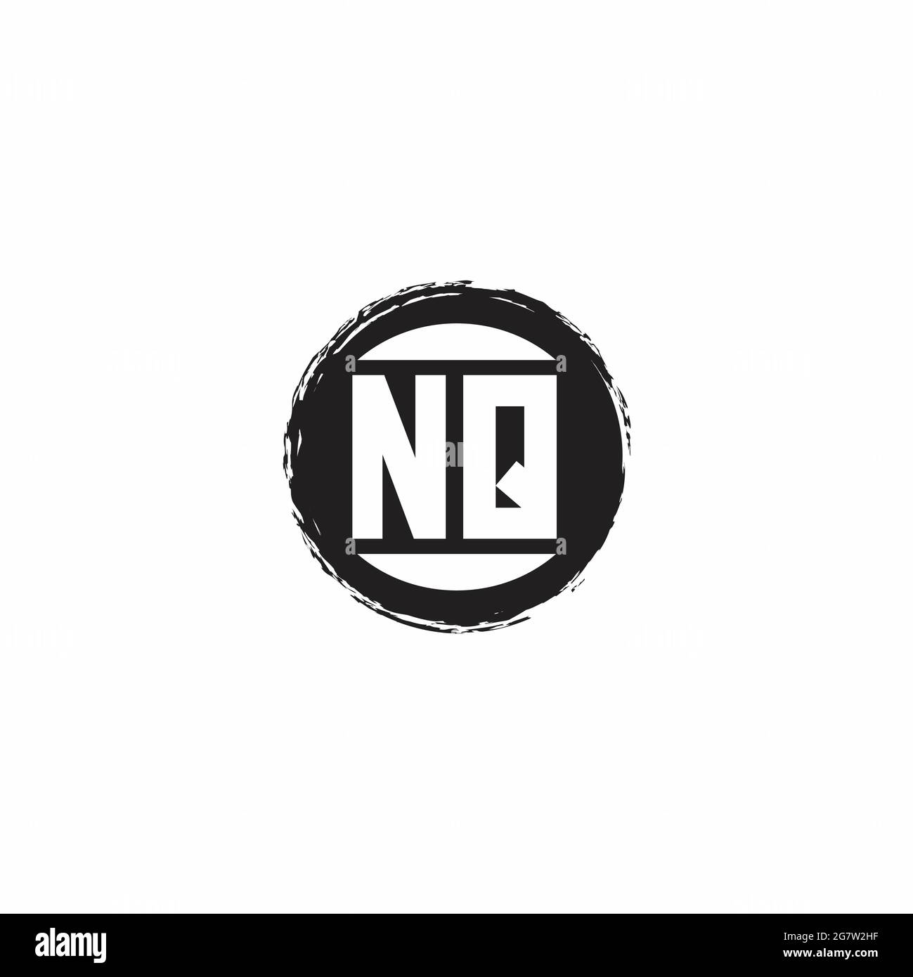 NQ Logo Initial Letter Monogram with abstrac circle shape design ...