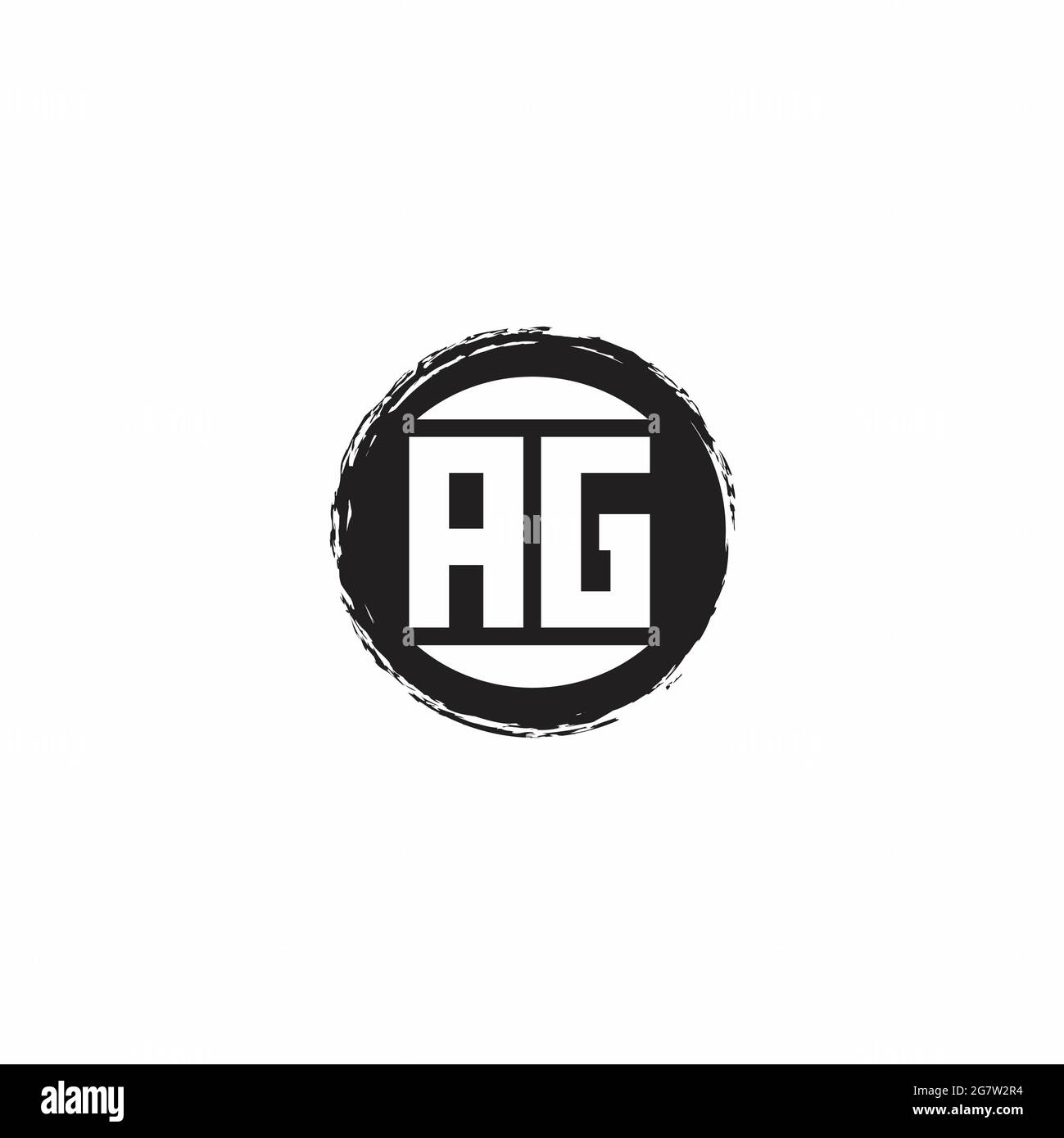 AG Logo Initial Letter Monogram with abstrac circle shape design ...
