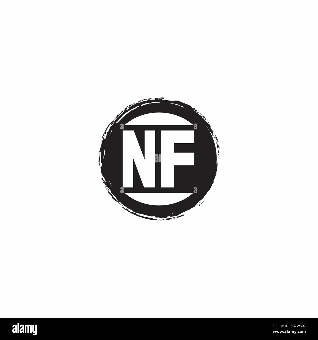 NF Logo Initial Letter Monogram with abstrac circle shape design ...