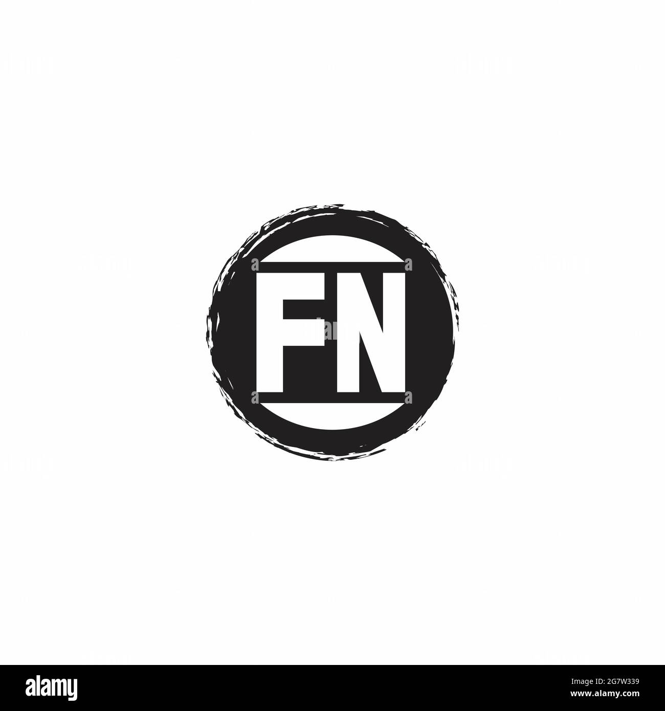 FN Logo Initial Letter Monogram with abstrac circle shape design ...