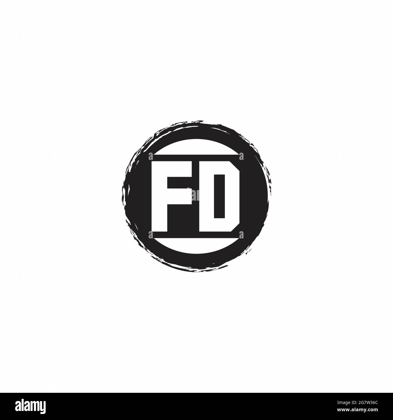 FD Logo Initial Letter Monogram with abstrac circle shape design ...