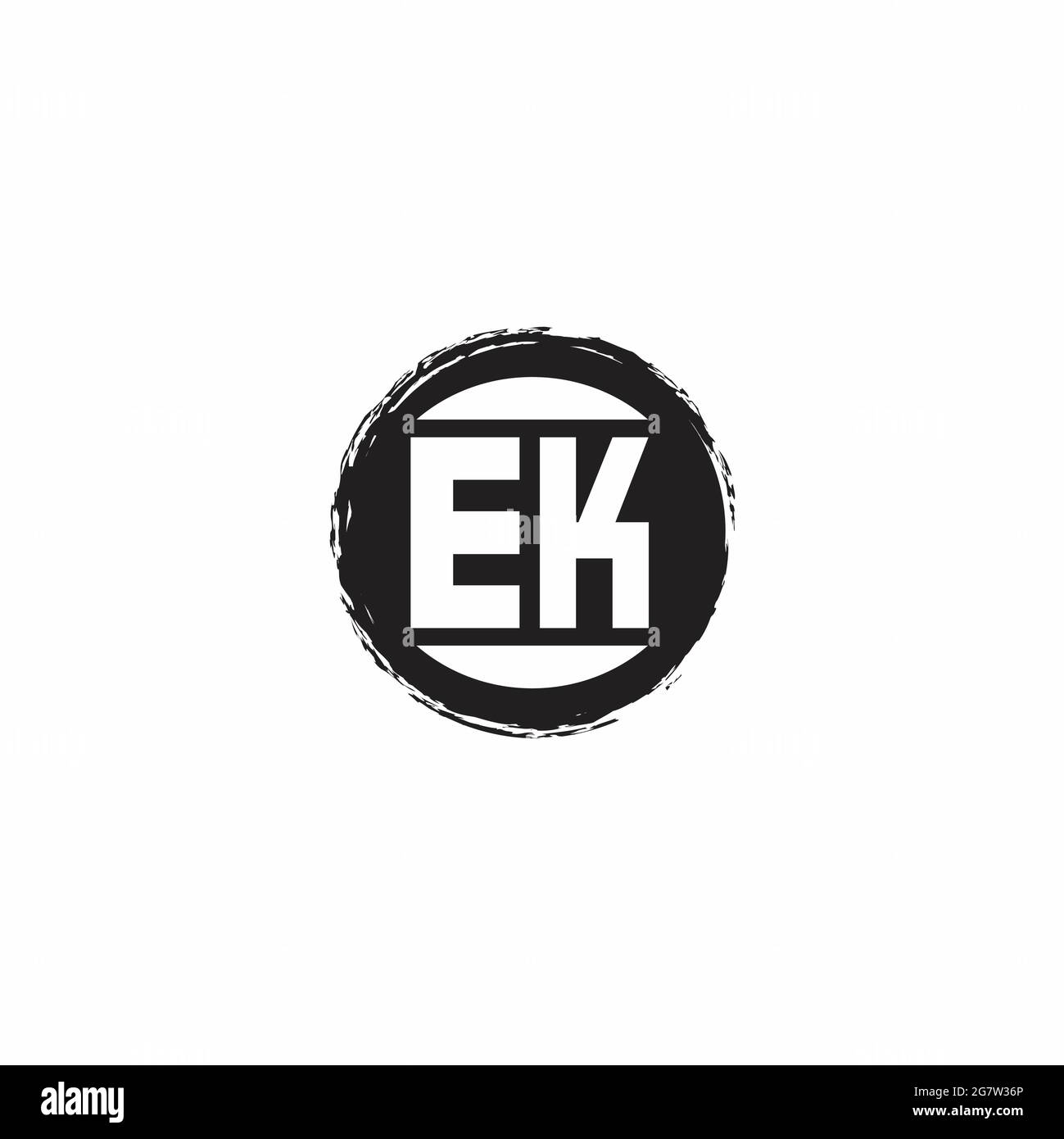 EK Logo Initial Letter Monogram with abstrac circle shape design ...