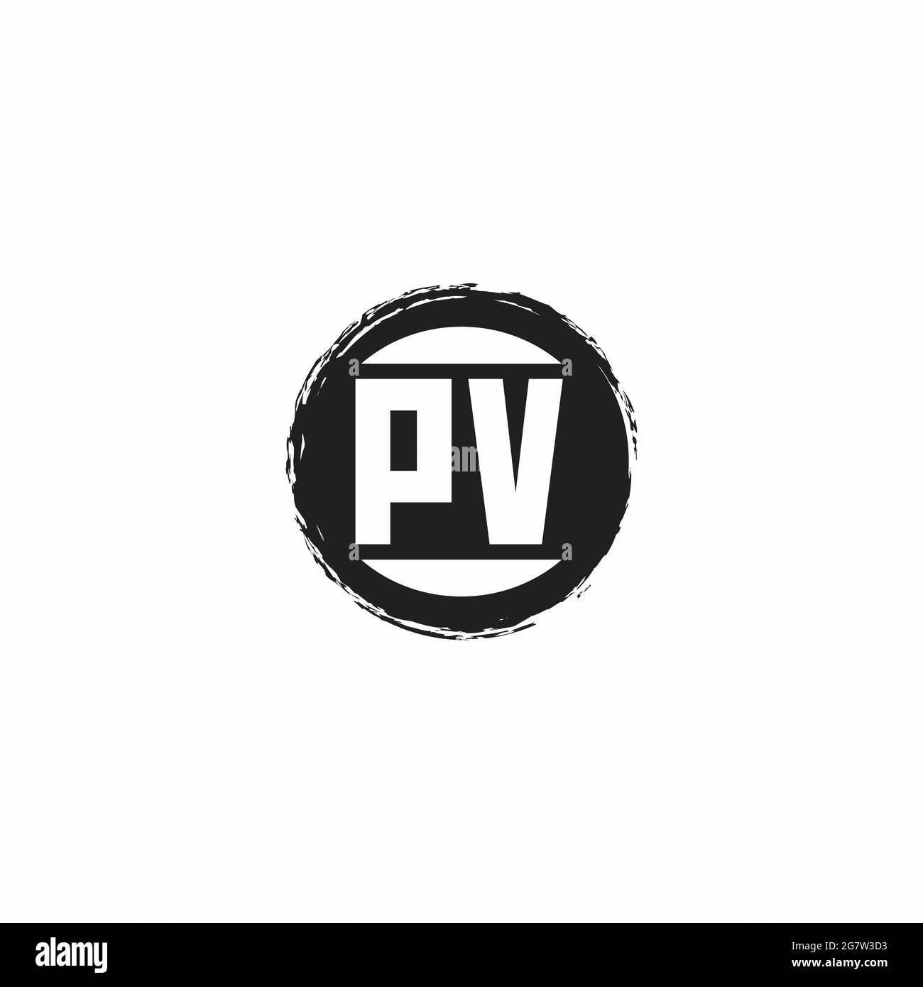 PV Logo Initial Letter Monogram with abstrac circle shape design ...