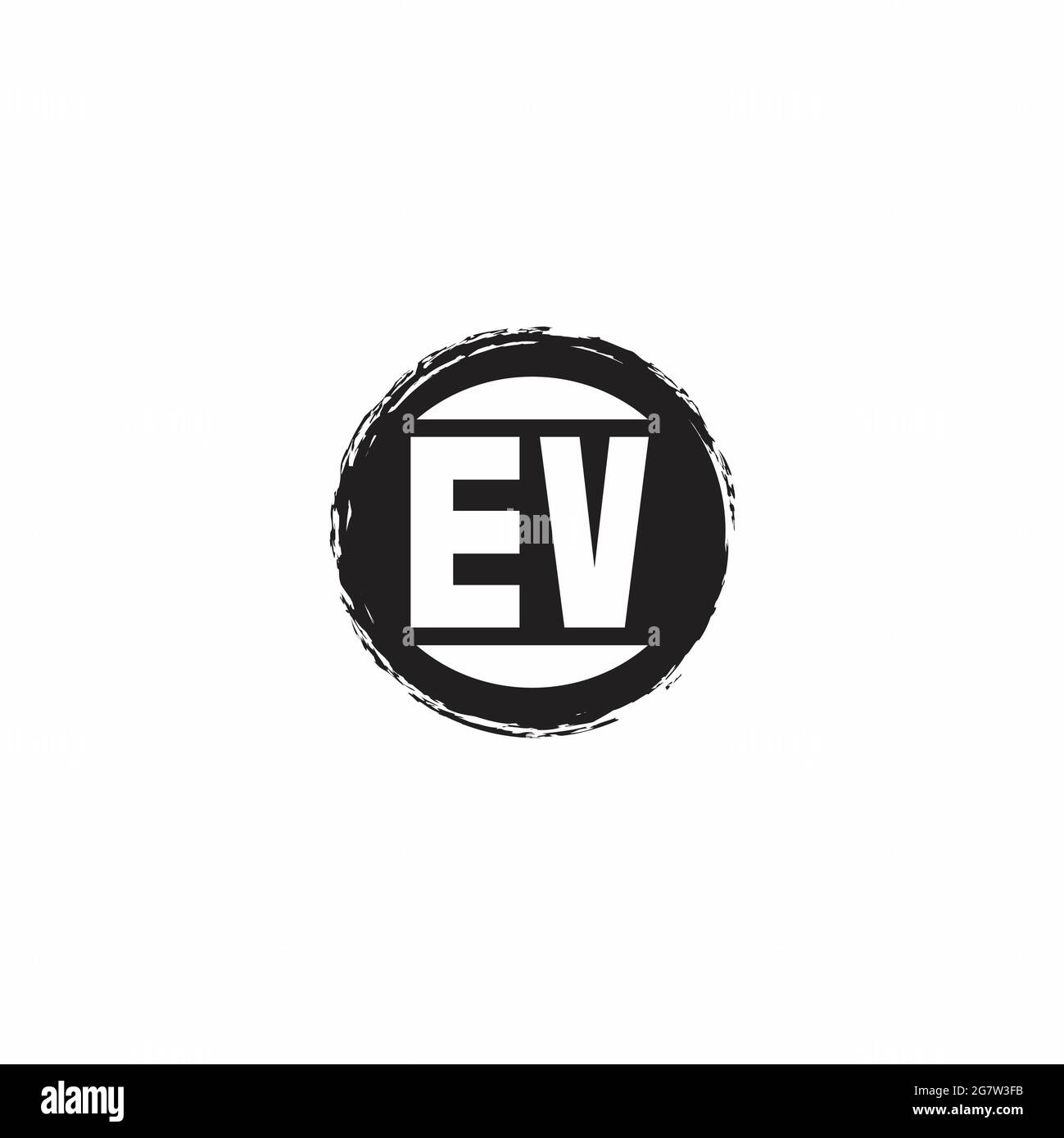 EV Logo Initial Letter Monogram with abstrac circle shape design ...