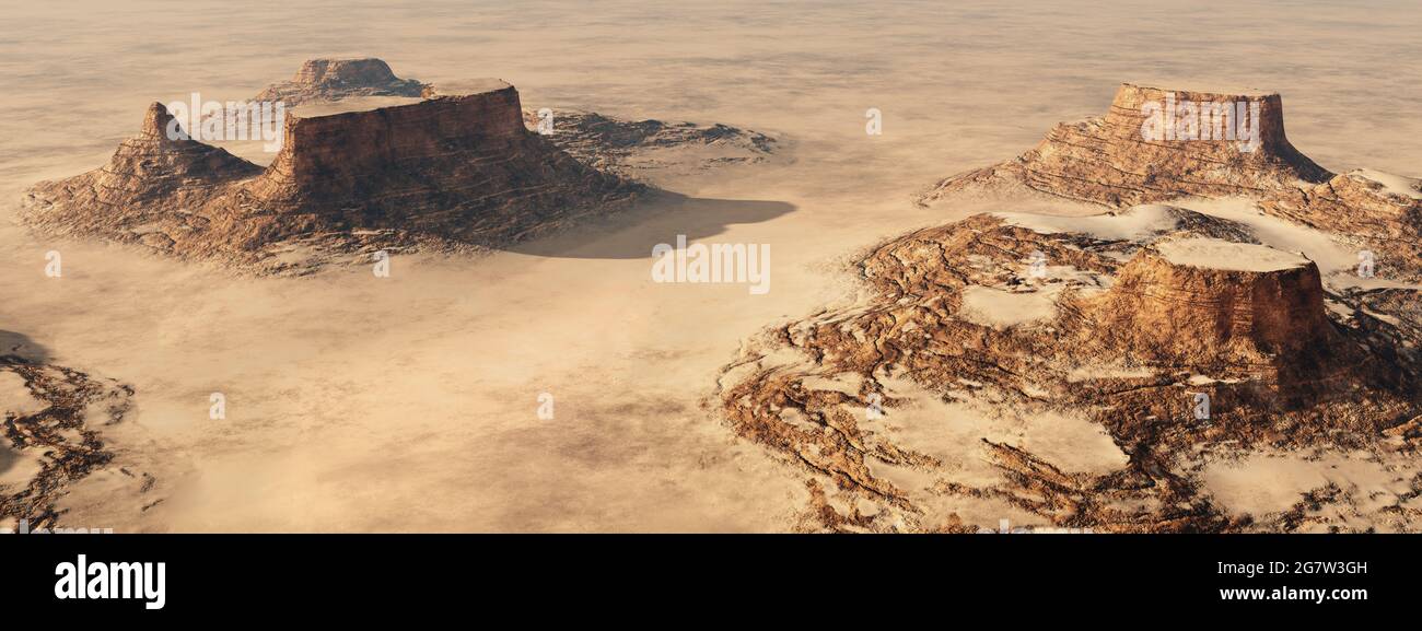 Desert landscape with mountains Stock Photo - Alamy