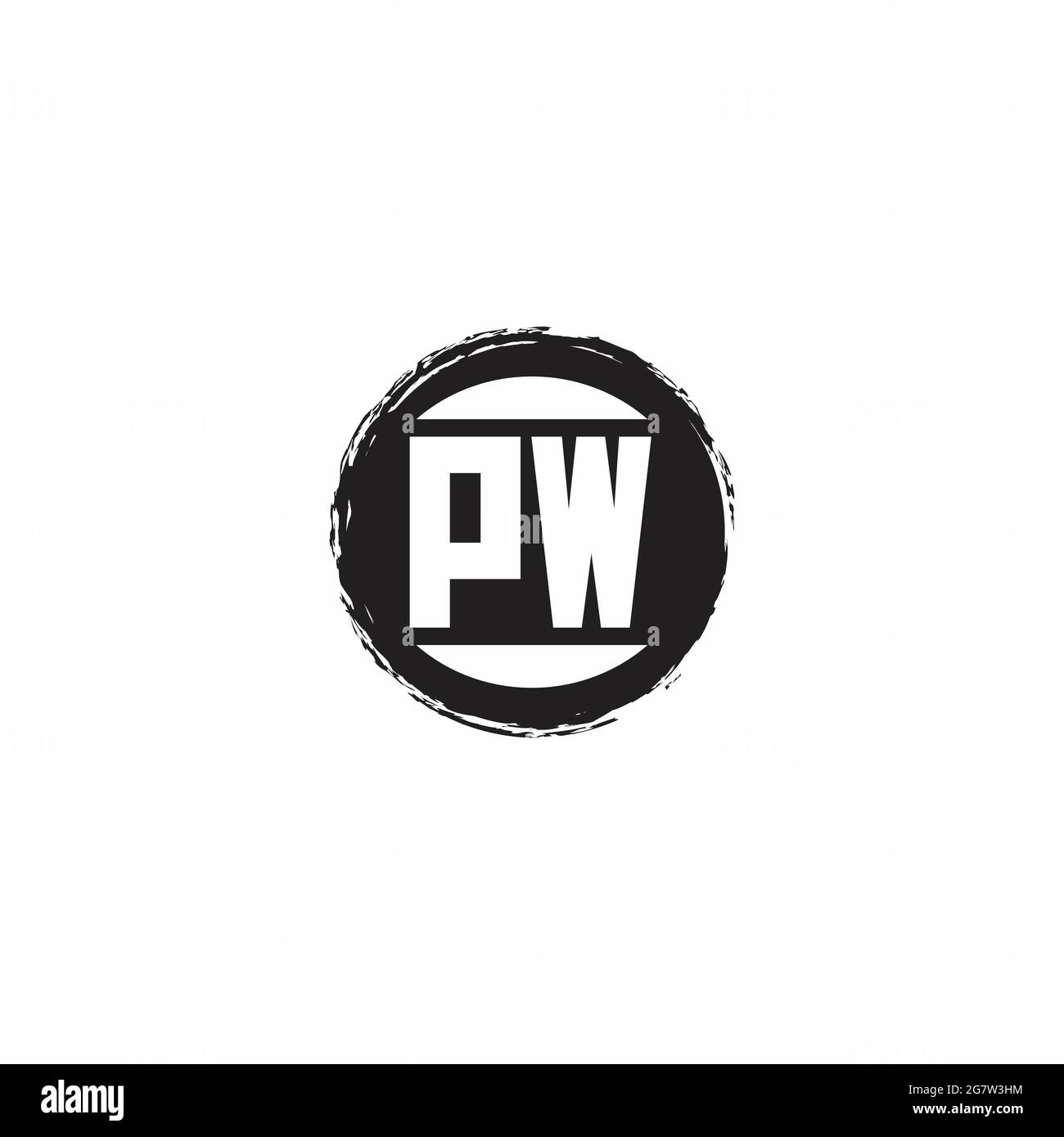 PW Logo Initial Letter Monogram with abstrac circle shape design ...