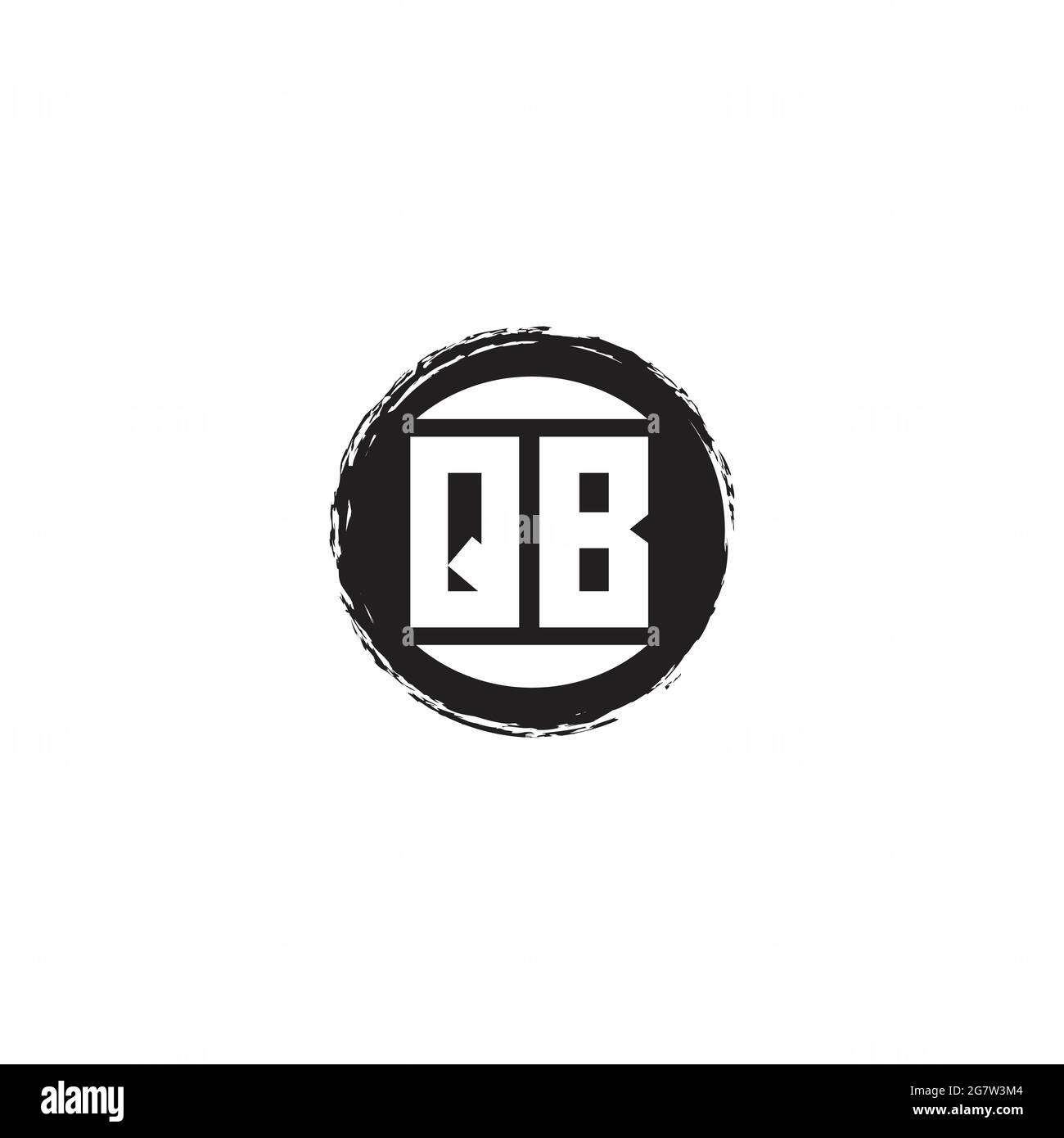 QB Logo Initial Letter Monogram with abstrac circle shape design ...