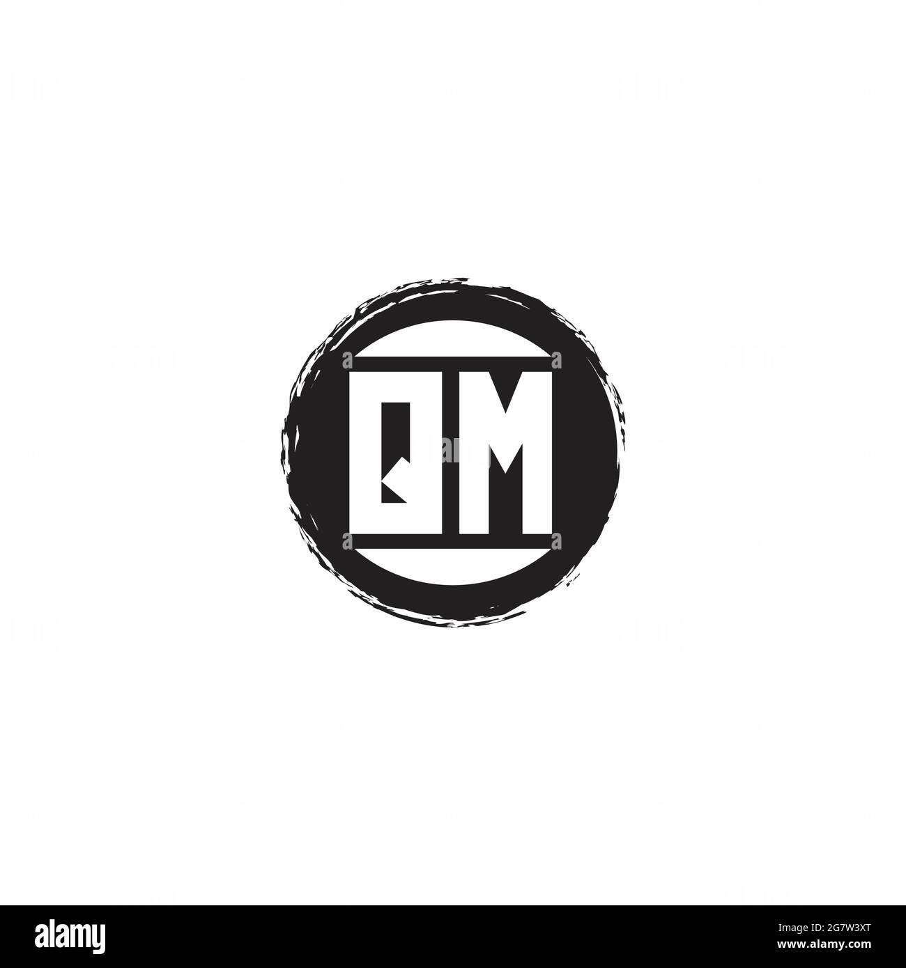 QM Logo Initial Letter Monogram with abstrac circle shape design ...