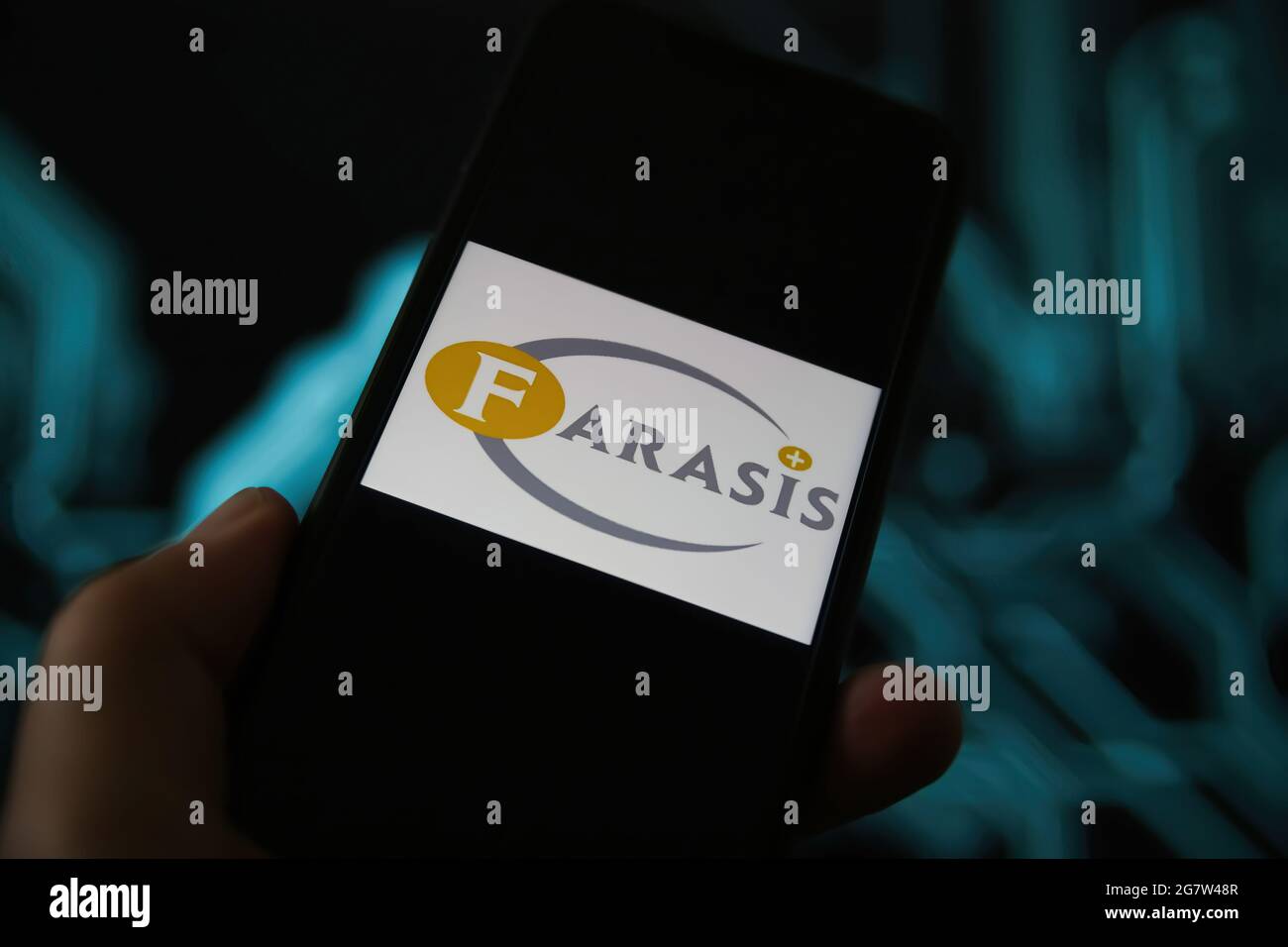 Viersen, Germany - May 9. 2021: Closeup of phone screen with logo ...