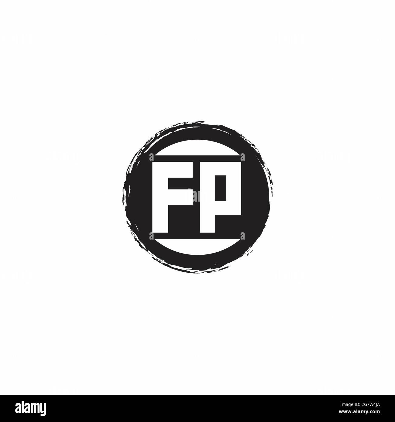 FP Logo Initial Letter Monogram with abstrac circle shape design ...
