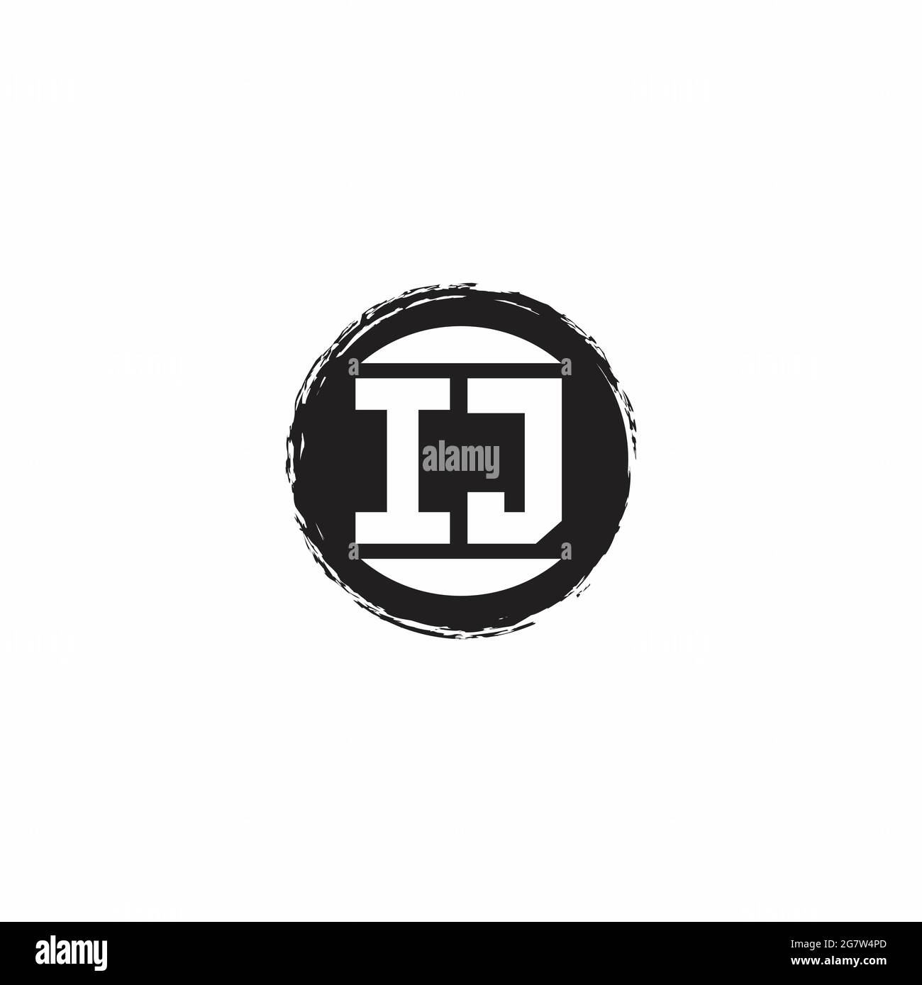 IJ Logo Initial Letter Monogram with abstrac circle shape design ...