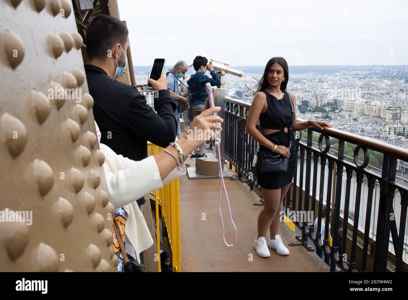 Paris, France. 16th July, 2021: Visitors takes pictures as they enjoy ...
