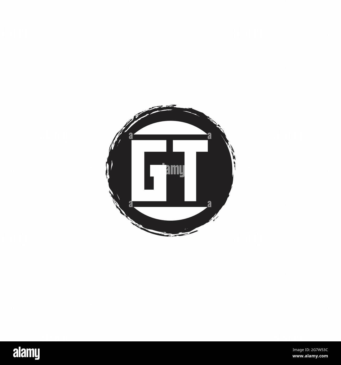 GT Logo Initial Letter Monogram with abstrac circle shape design ...