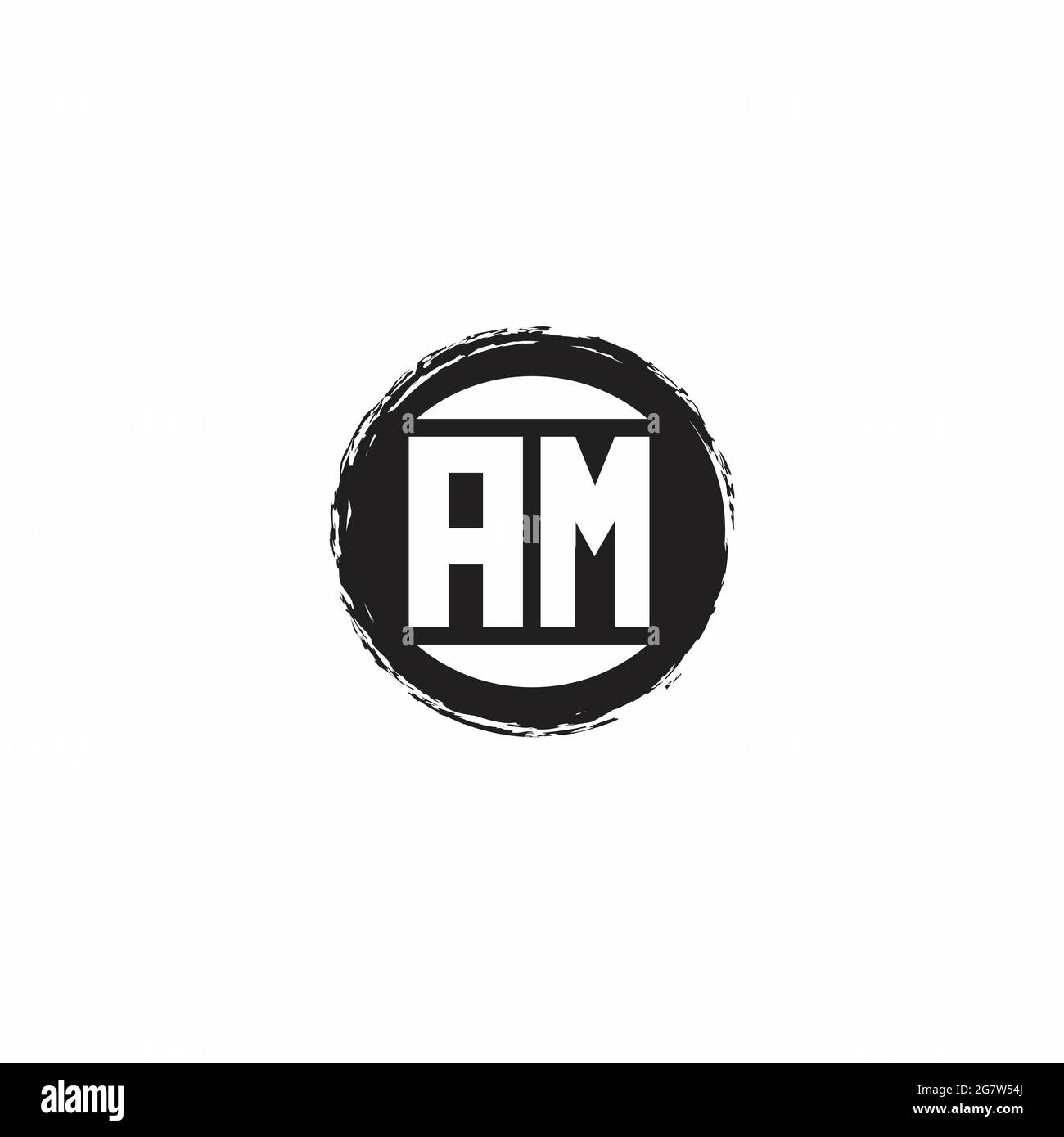 AM Logo Initial Letter Monogram with abstrac circle shape design ...