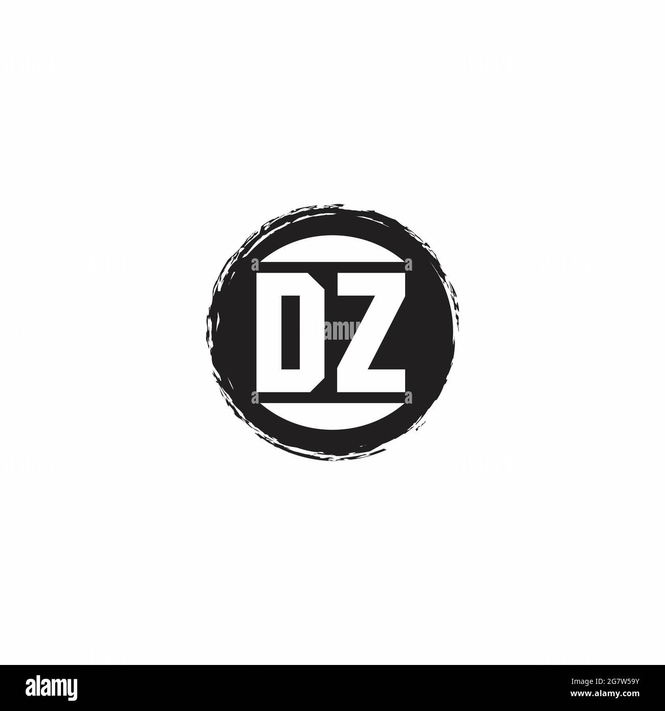 DZ Logo Initial Letter Monogram with abstrac circle shape design ...