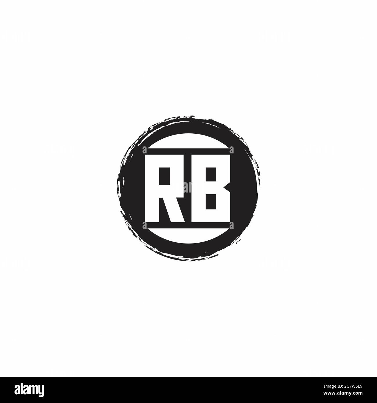 RB Logo Initial Letter Monogram with abstrac circle shape design template isolated in white ...