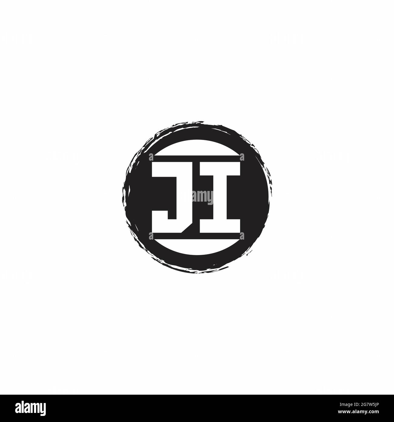 JI Logo Initial Letter Monogram with abstrac circle shape design ...