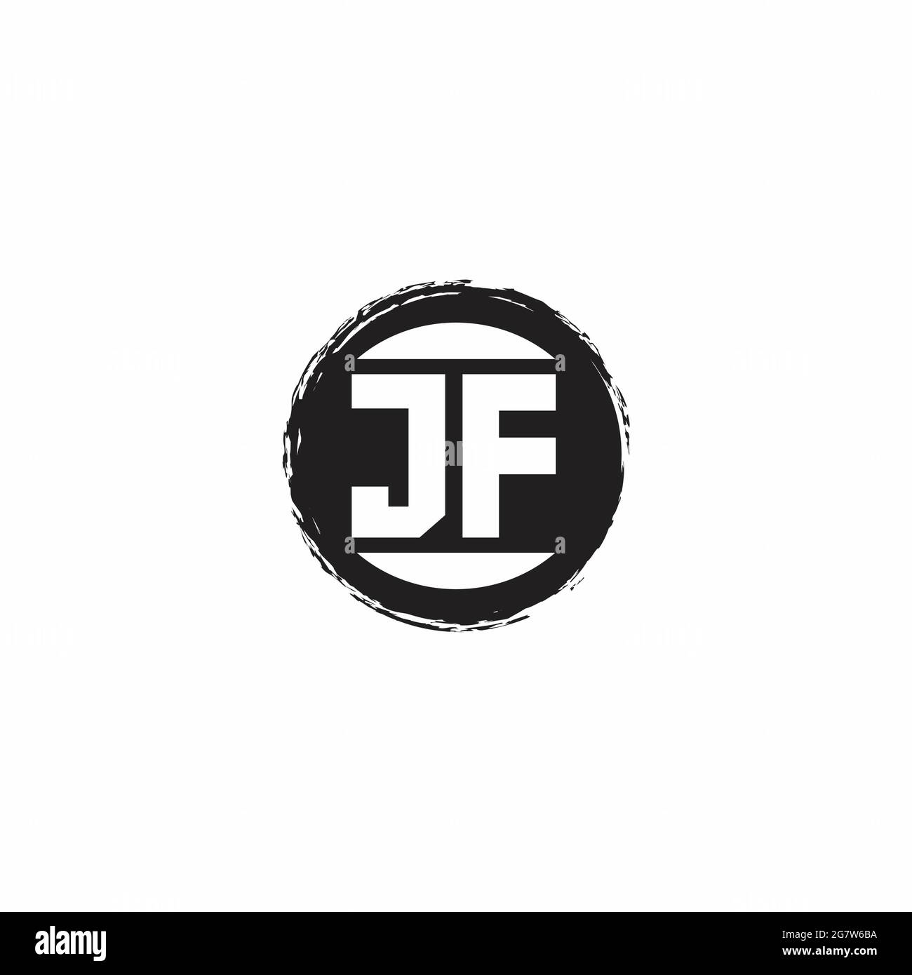 JF Logo Initial Letter Monogram with abstrac circle shape design template isolated in white ...