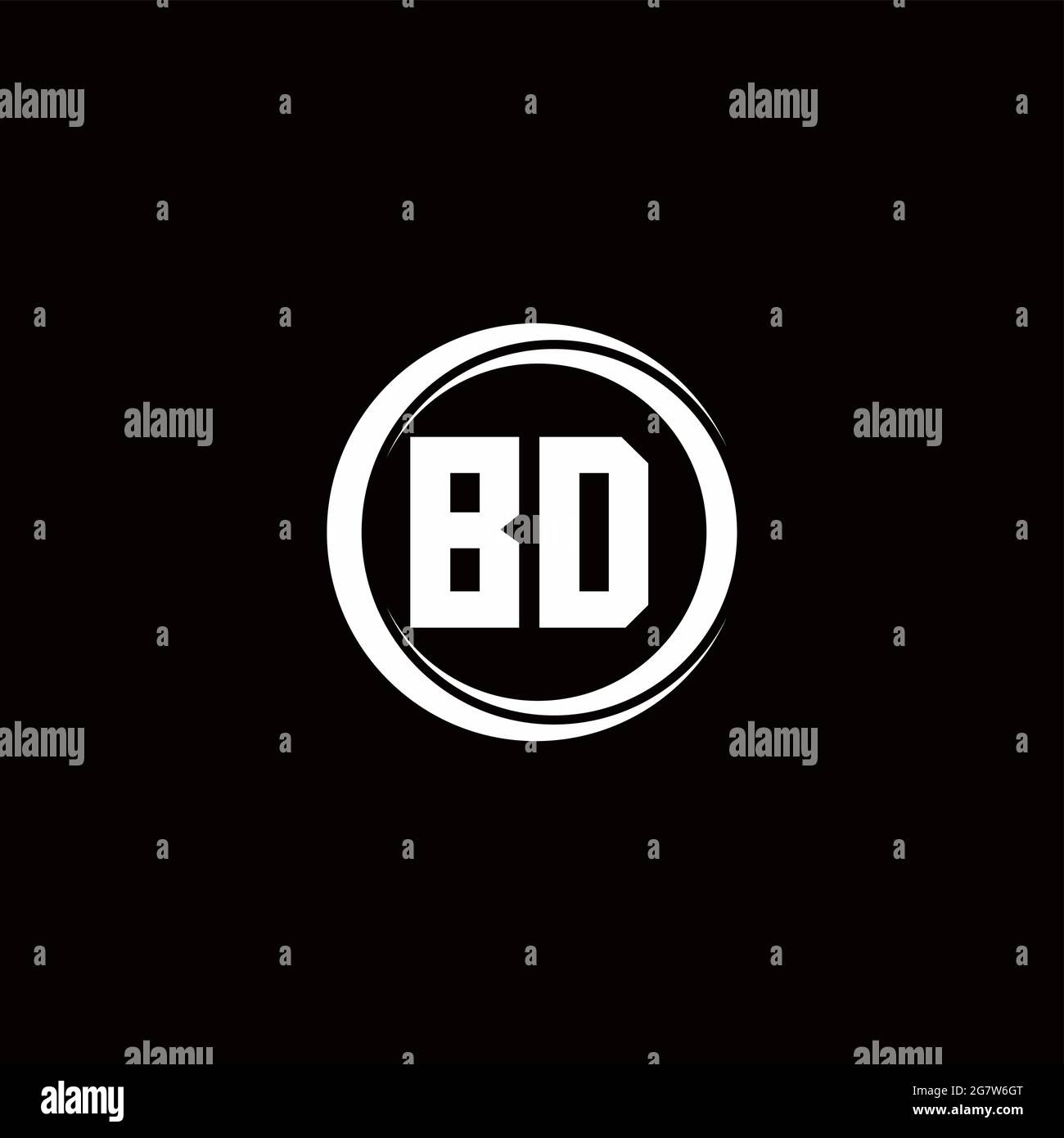 BD logo initial letter monogram with circle slice rounded design ...