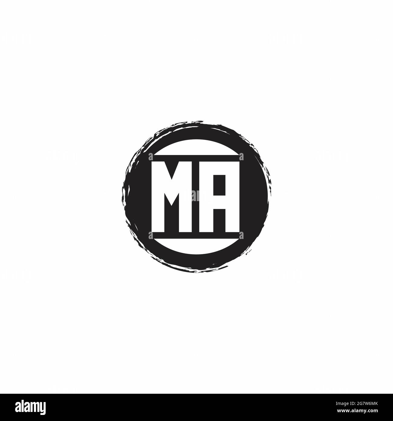 MA Logo Initial Letter Monogram with abstrac circle shape design ...