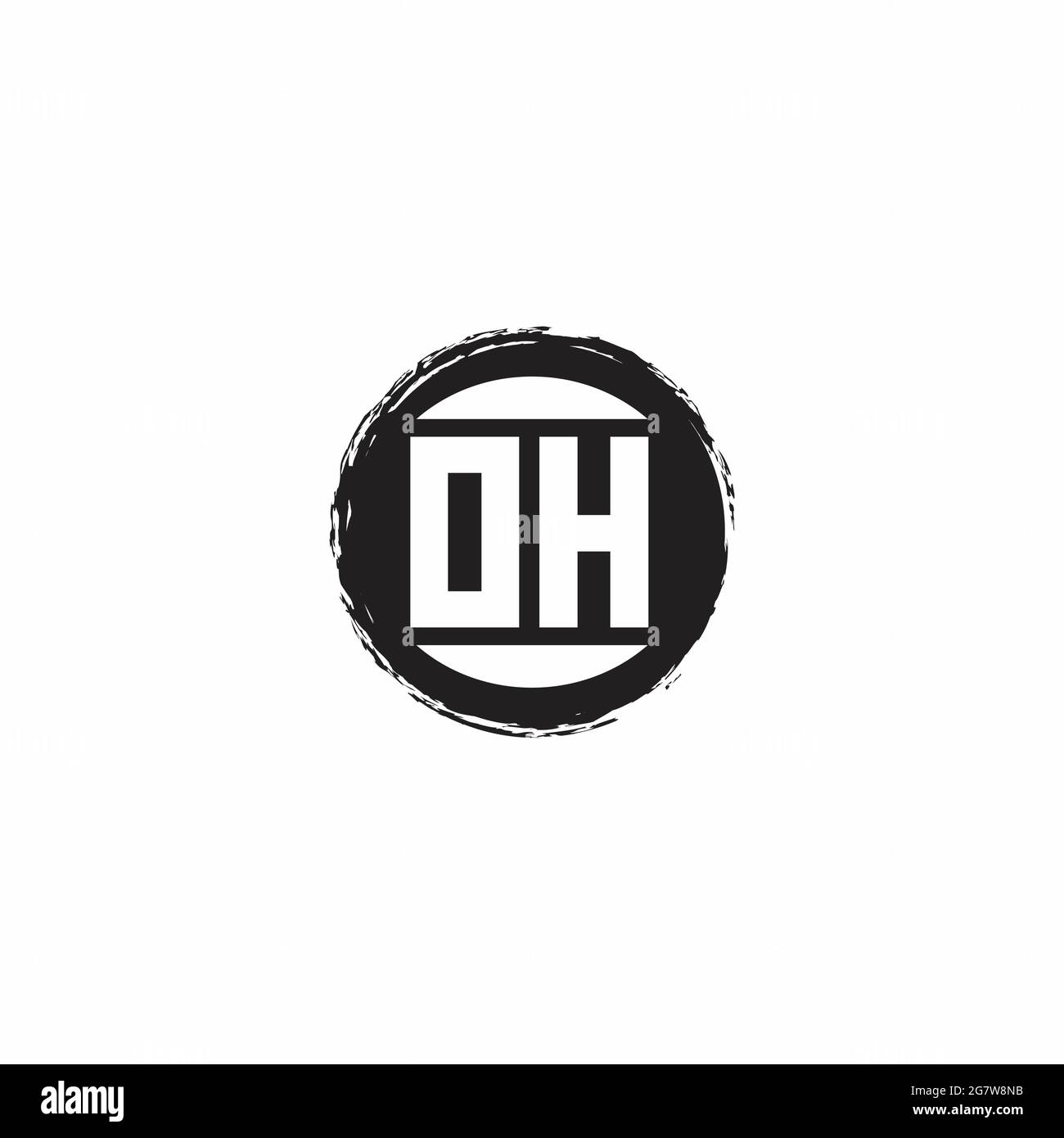 OH Logo Initial Letter Monogram with abstrac circle shape design ...