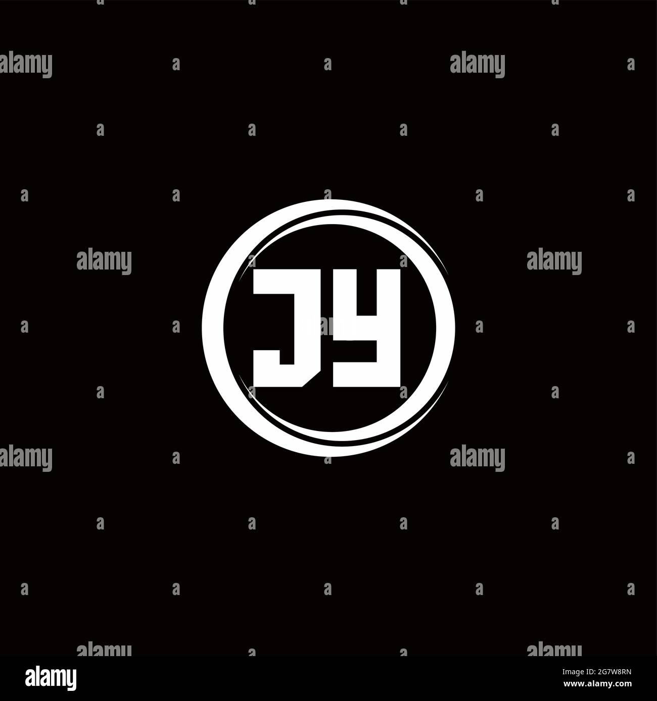 JY logo initial letter monogram with circle slice rounded design ...