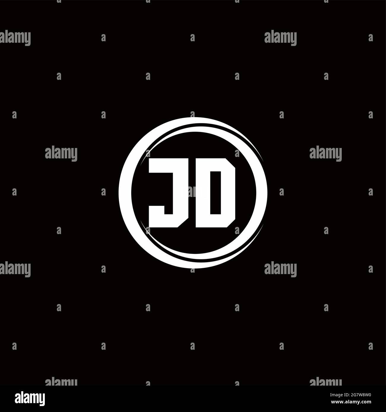 JD logo initial letter monogram with circle slice rounded design ...