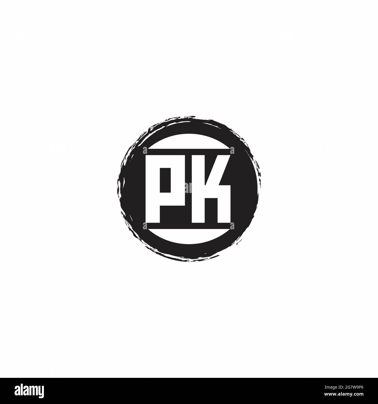 PK Logo Initial Letter Monogram with abstrac circle shape design ...