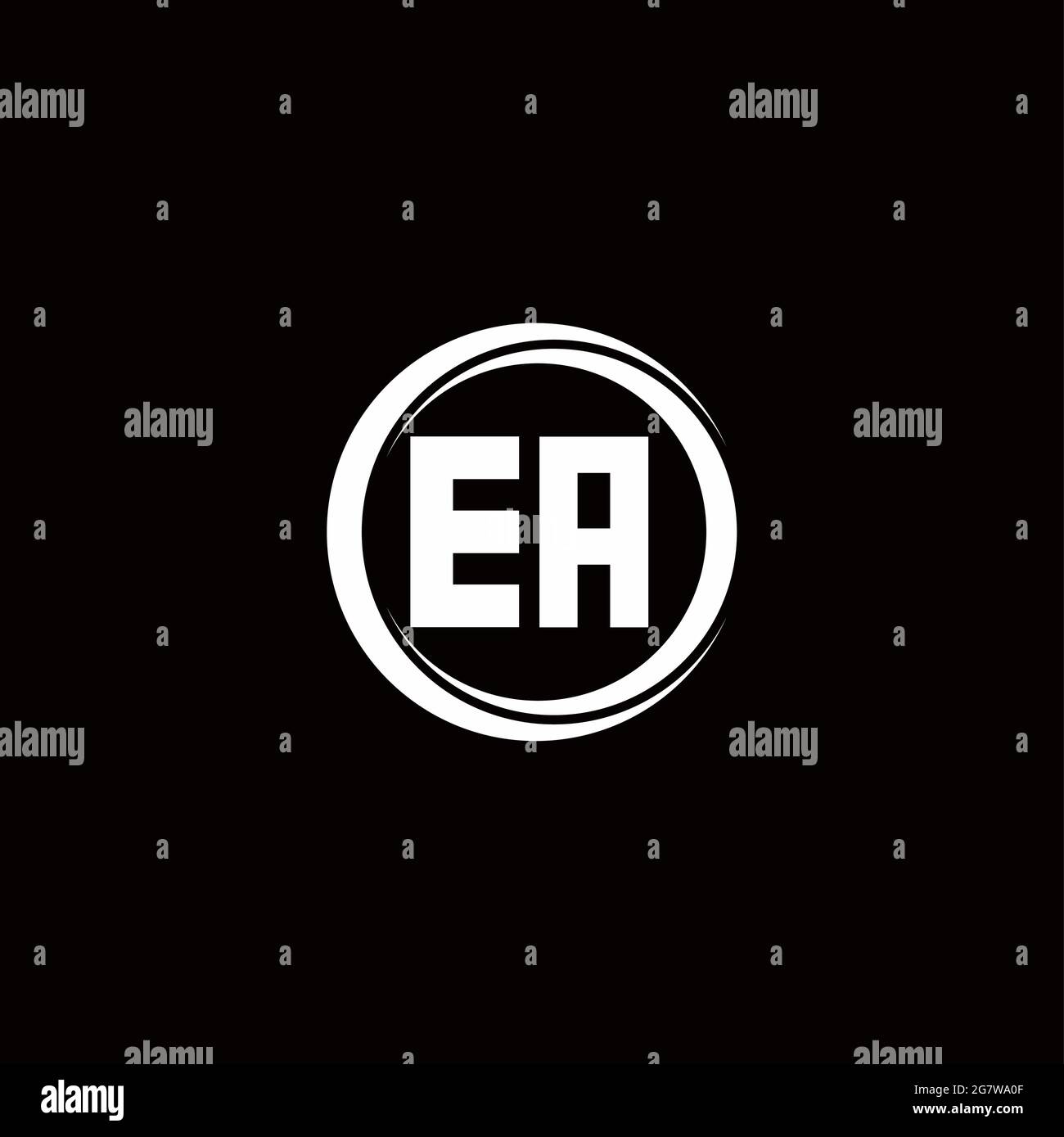 EA logo initial letter monogram with circle slice rounded design ...