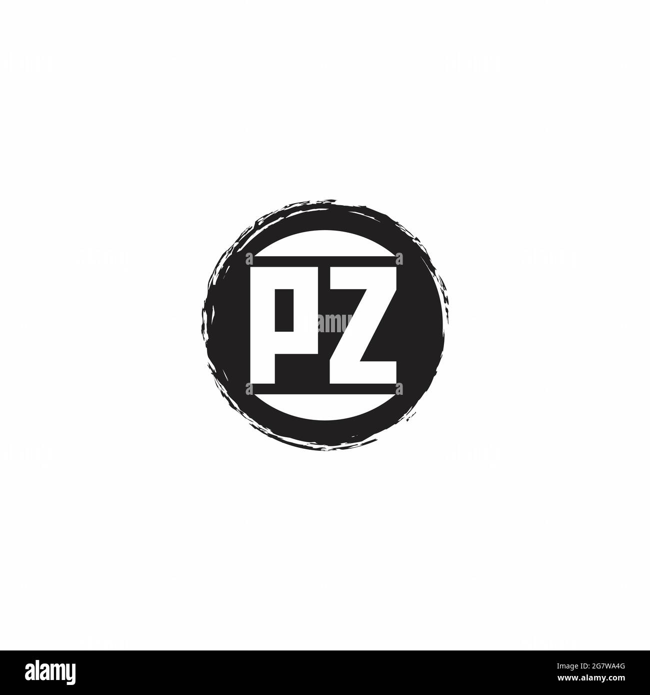 PZ Logo Initial Letter Monogram with abstrac circle shape design ...