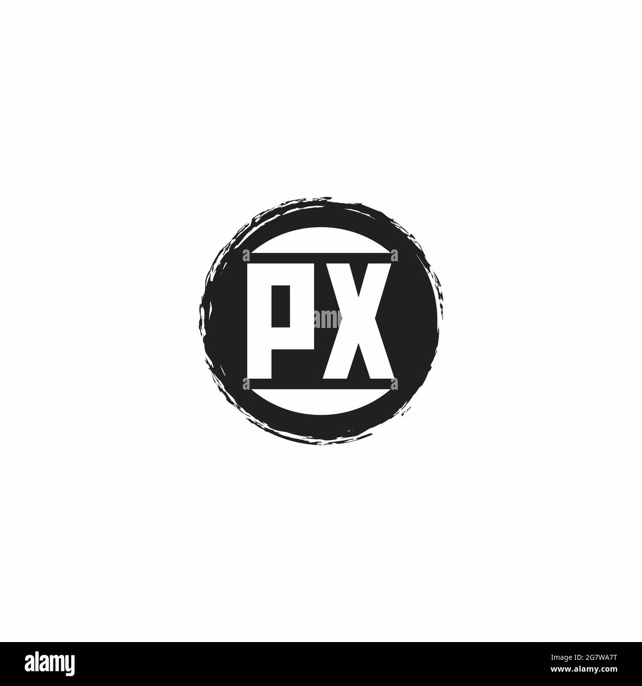 PX Logo Initial Letter Monogram with abstrac circle shape design template isolated in white ...