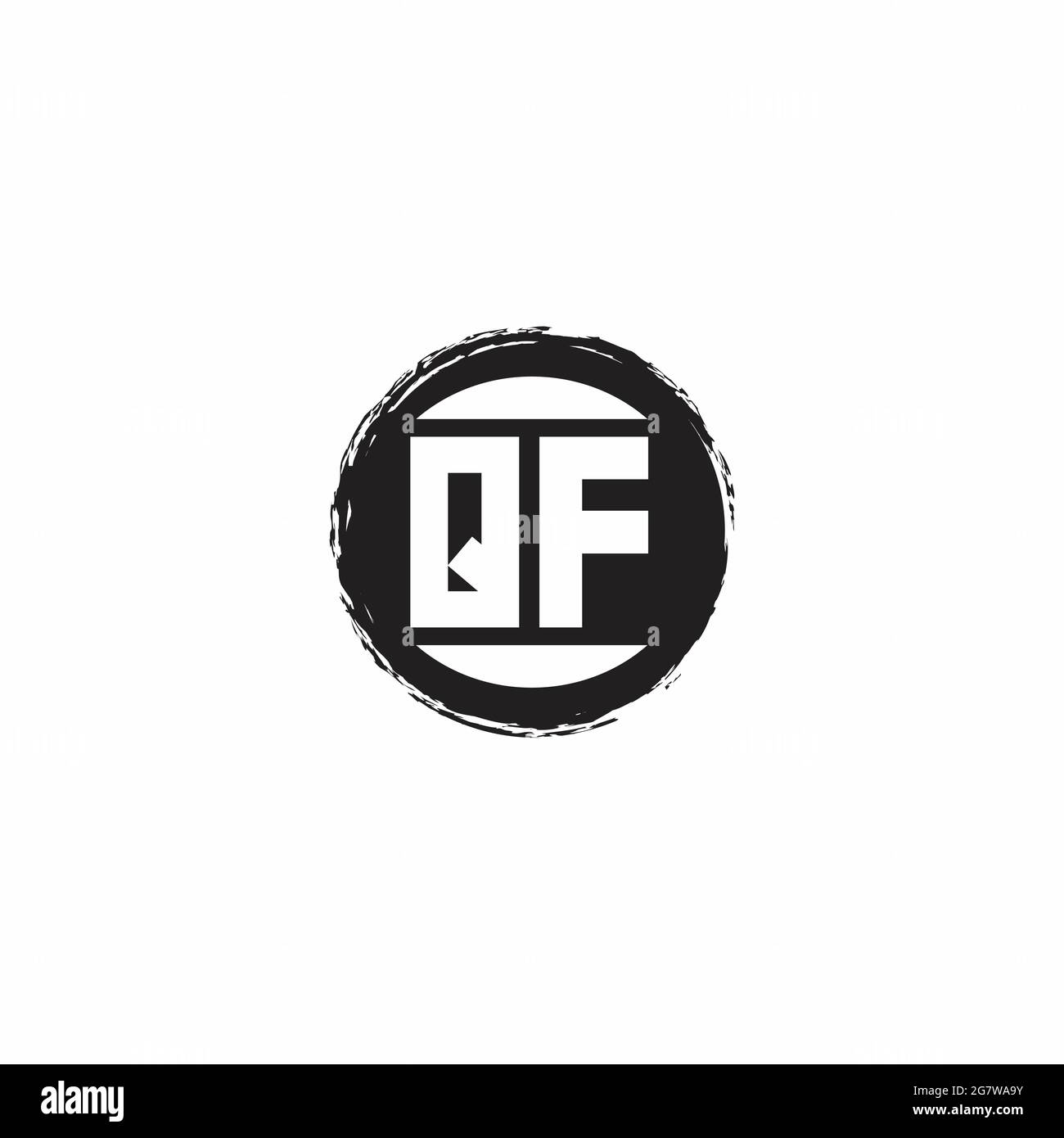QF Logo Initial Letter Monogram with abstrac circle shape design ...