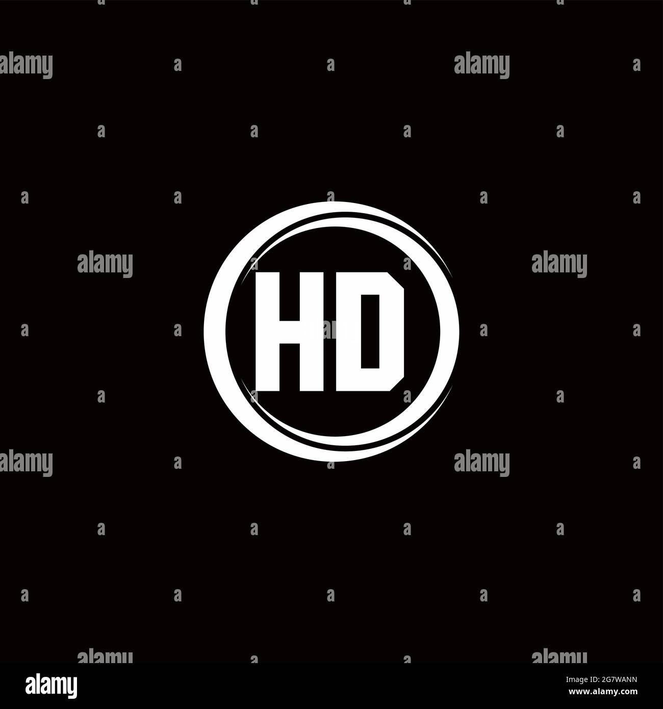HD logo initial letter monogram with circle slice rounded design ...