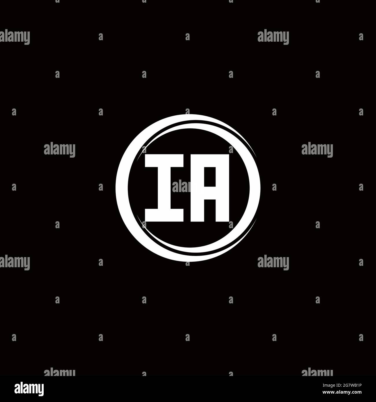 IA logo initial letter monogram with circle slice rounded design ...