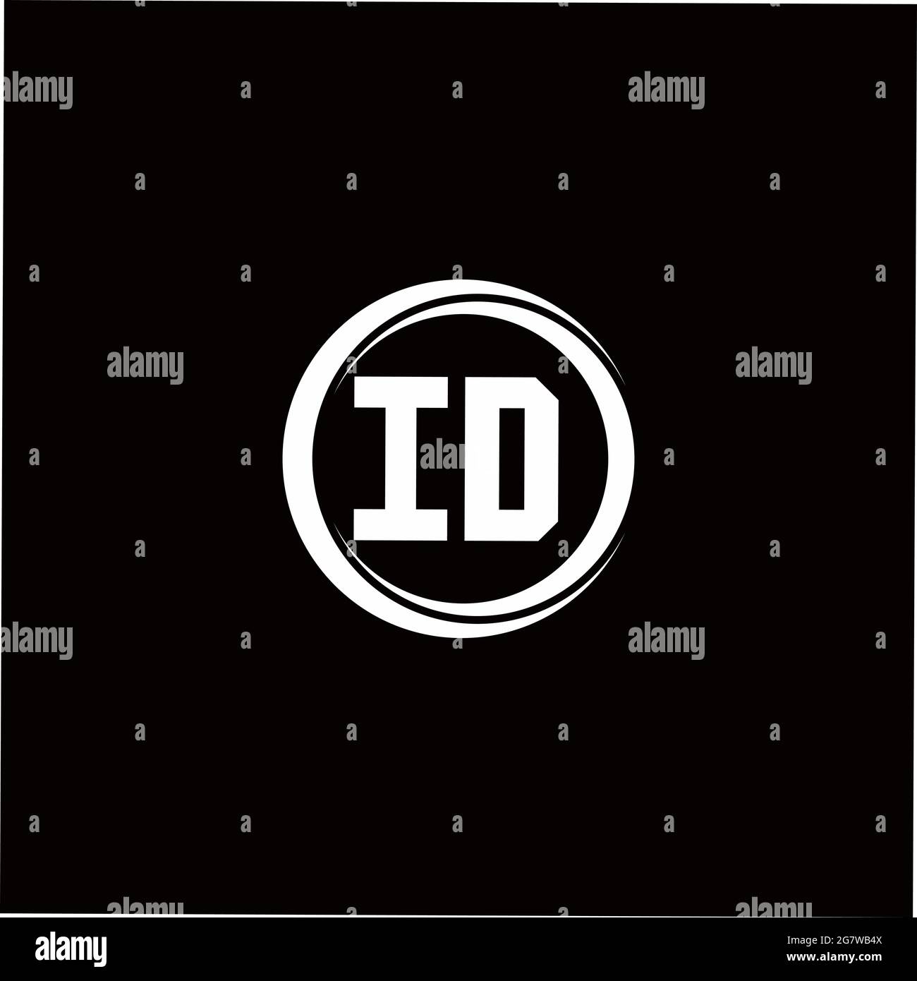 ID logo initial letter monogram with circle slice rounded design ...